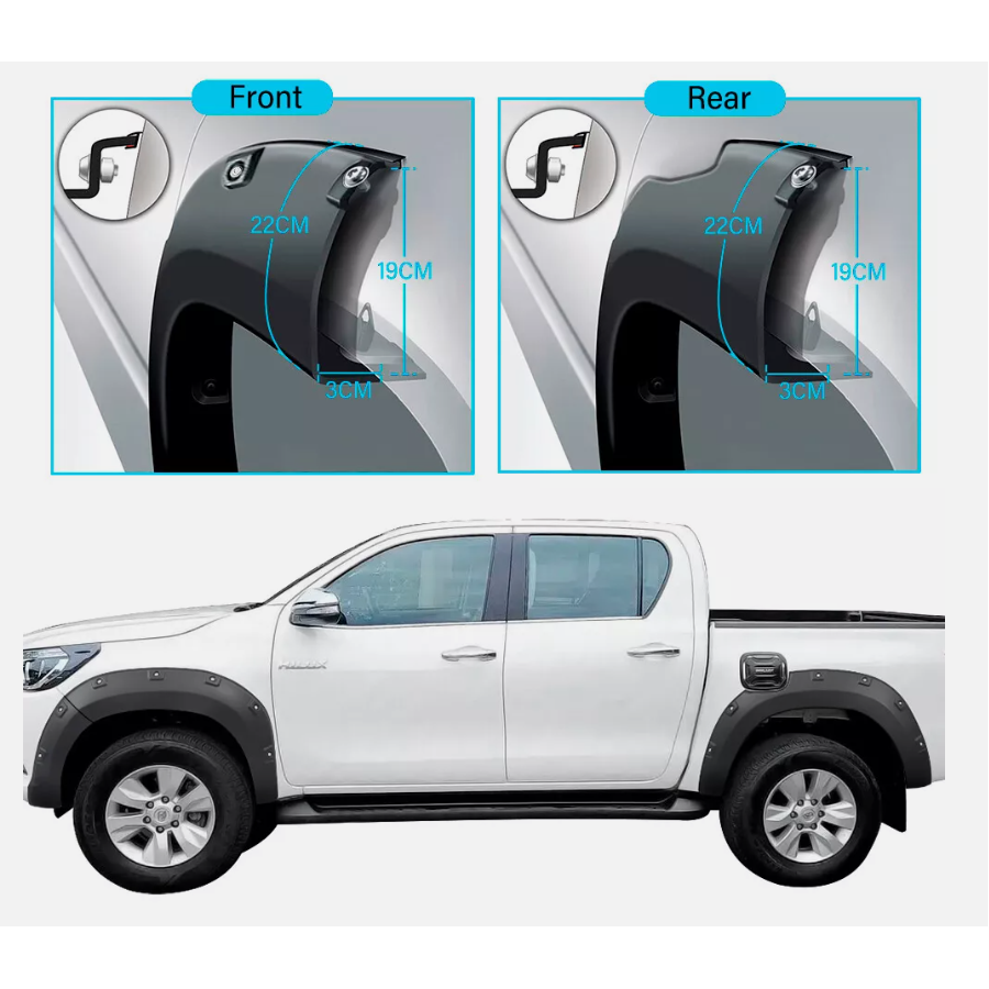 Ausrüstung kotflügelverbreiterungen Toyota Hilux Revo 2015-2017 bre...