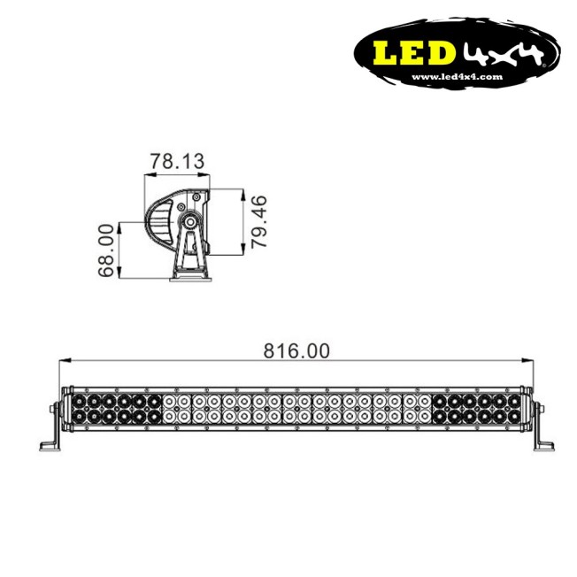 Barra LED CREE 180W Dritta 32" Long Range OMOLOGATA HR 10