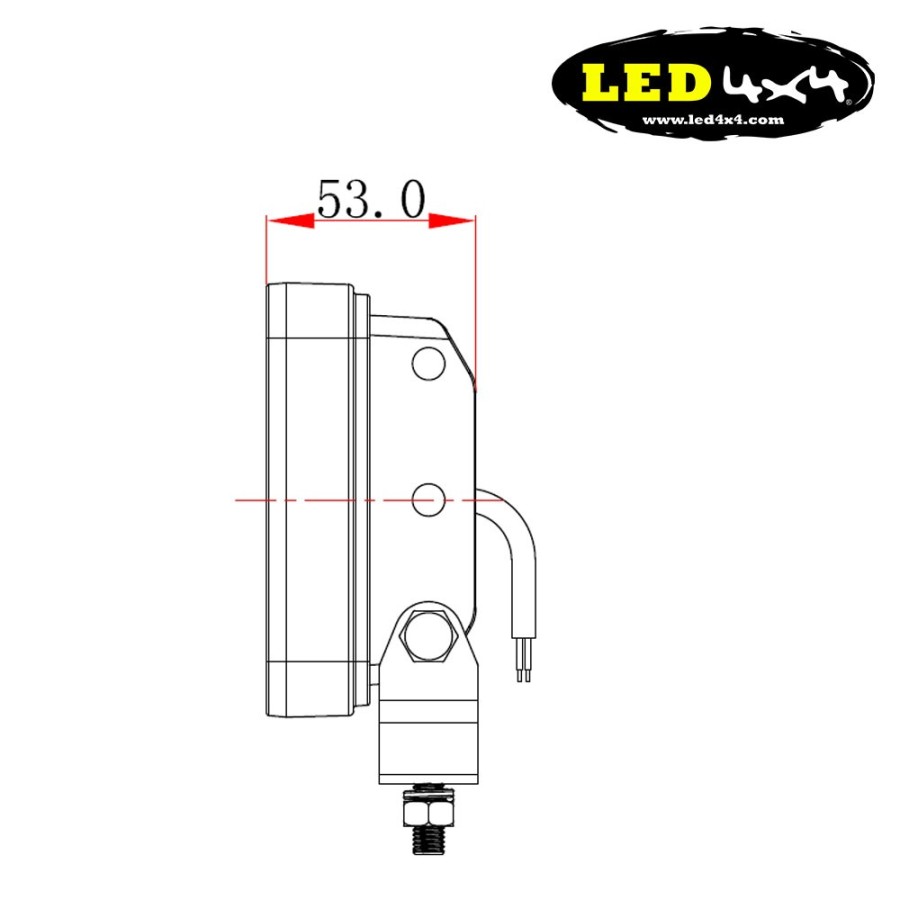 LED headlight with 48W Osram LEDs Approved ECE R23 reverse